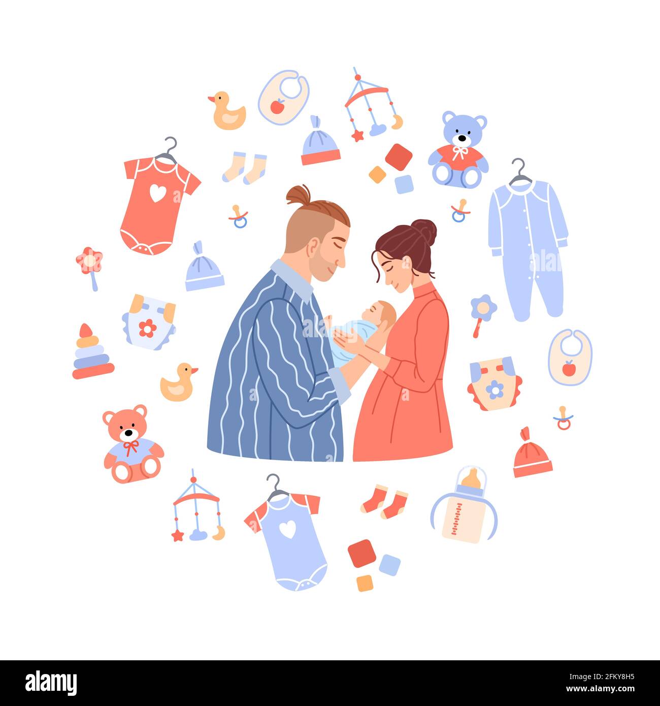 Happy baby and mother Stock Vector Images - Alamy