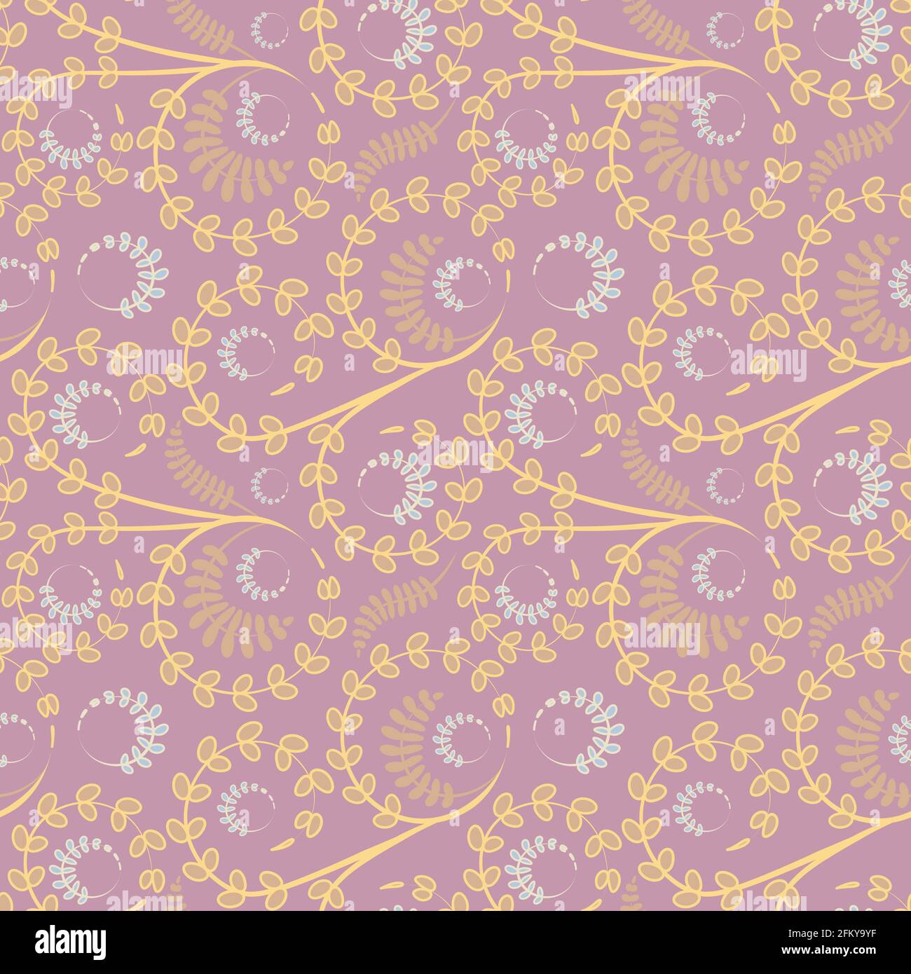 Seamless texture, pattern on a square background - flowers and leaves ...