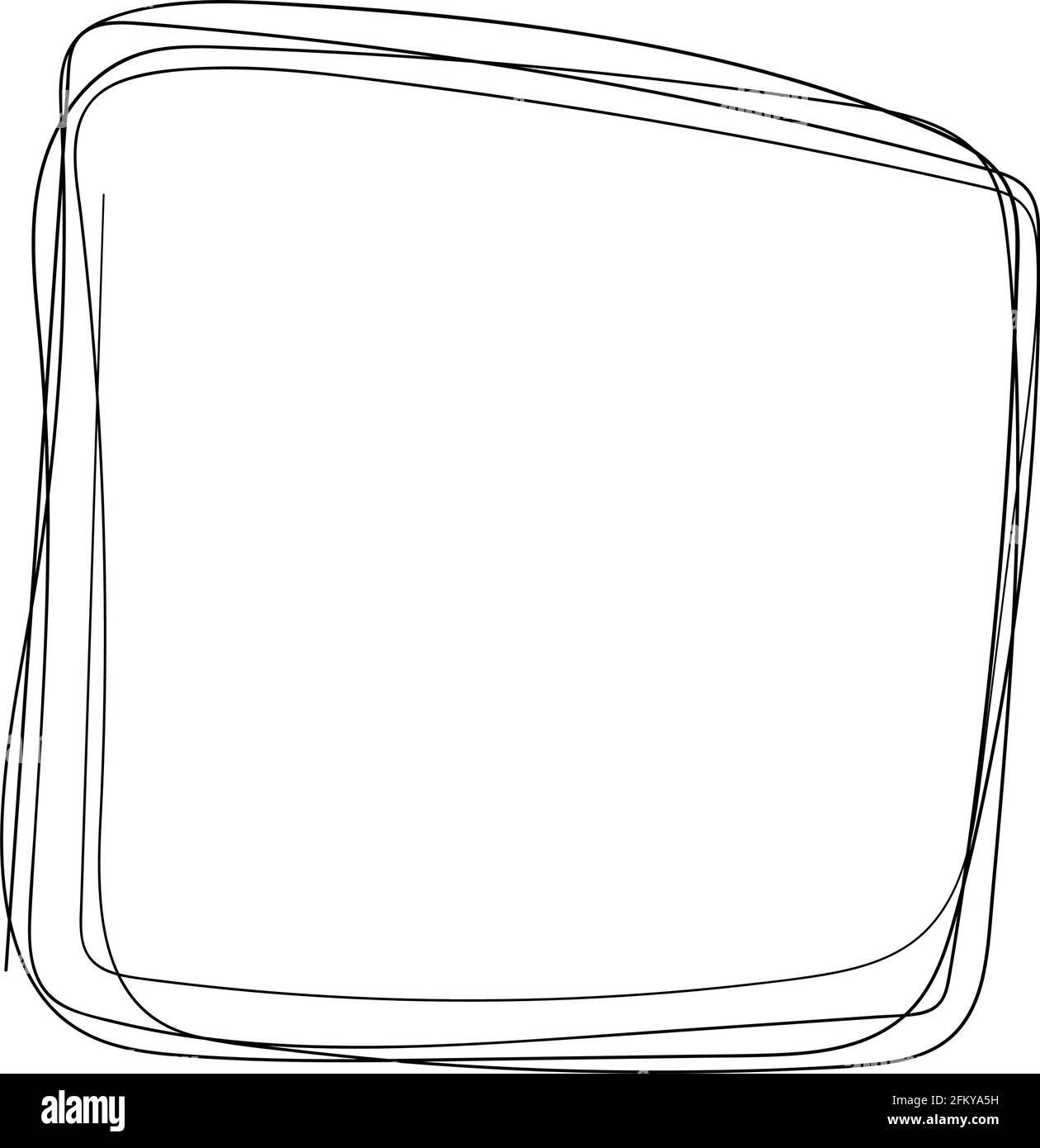 hand drawn square scribble . abstract square frame in doddles style ...