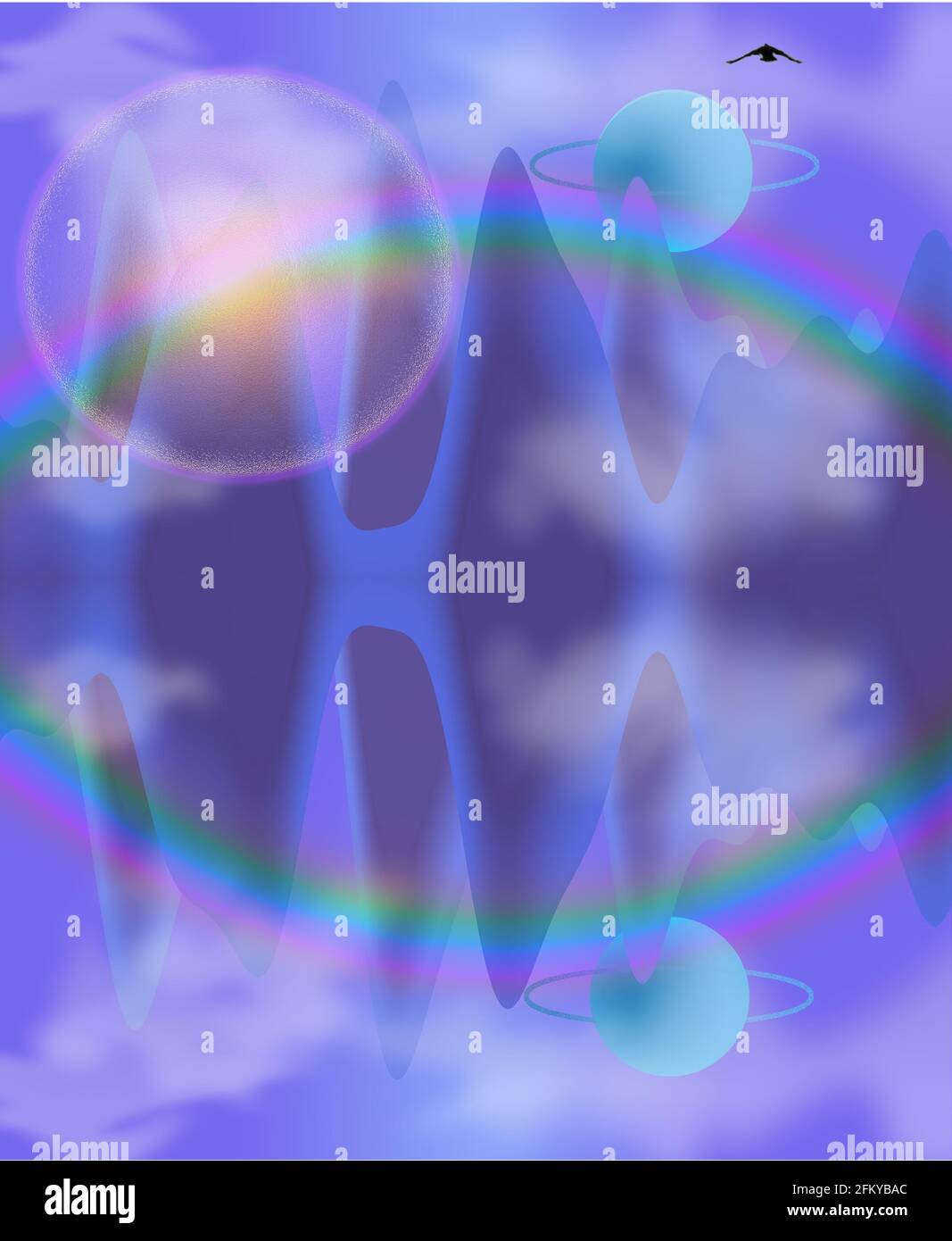 Abstract colorful landscape. 3D rendering Stock Photo - Alamy