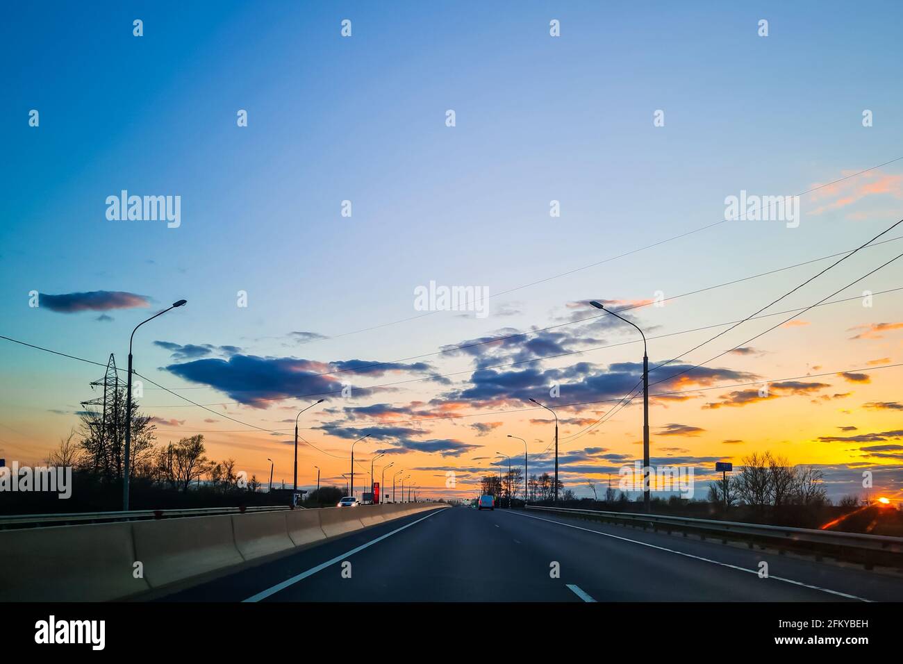 Car highway road trip sunset driving hi-res stock photography and ...
