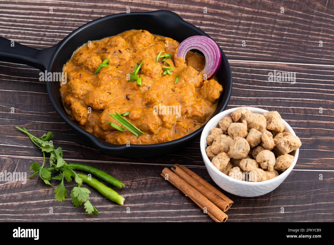 Veg Curry Masala Sabji Soya Chunks Nutri Nugget Made Of Soy Cooked ...