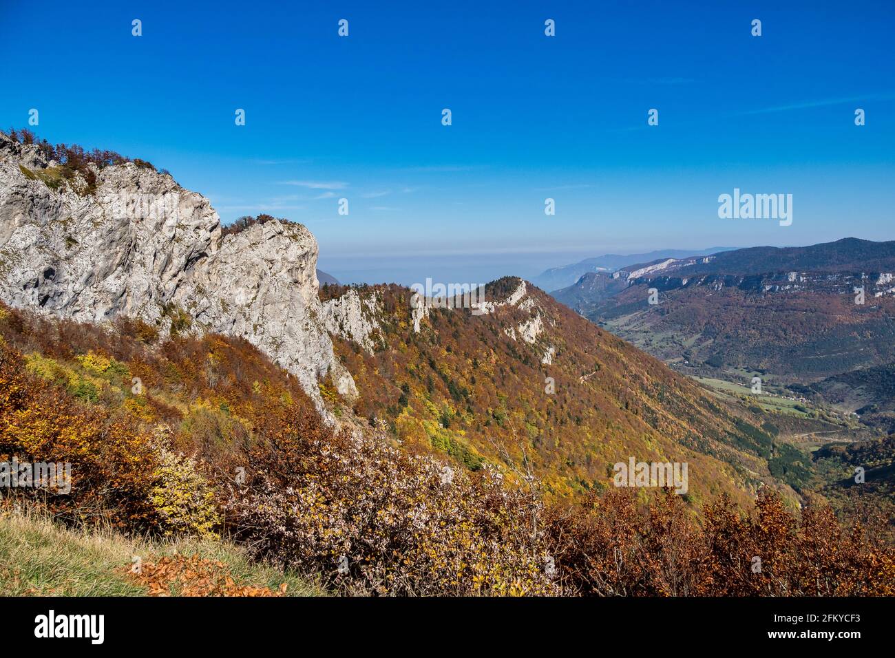 French countryside. Col de la Bataille: view of the heights of the ...