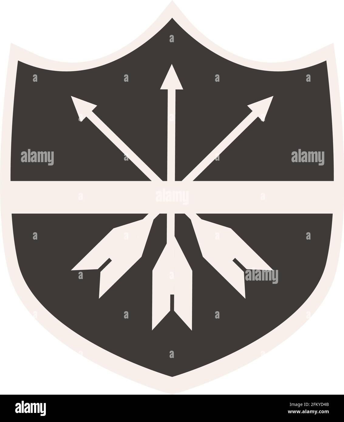 shield label with arrows on white background Stock Vector Image & Art ...