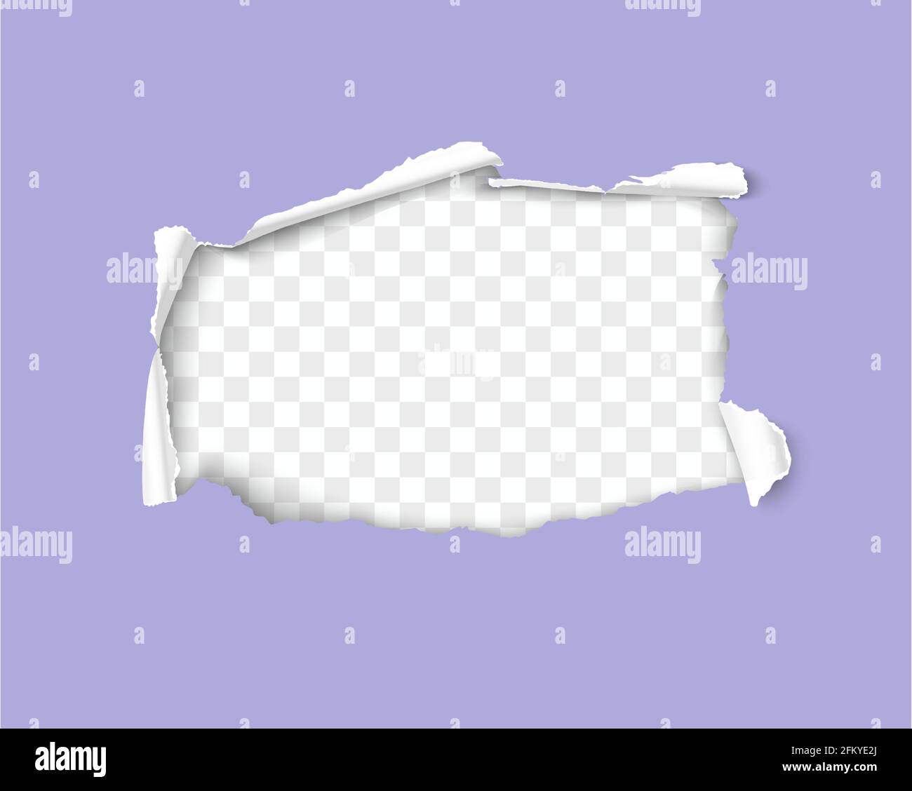 Paper hole with rolled sides realistic 3d vector frame isolated on ...