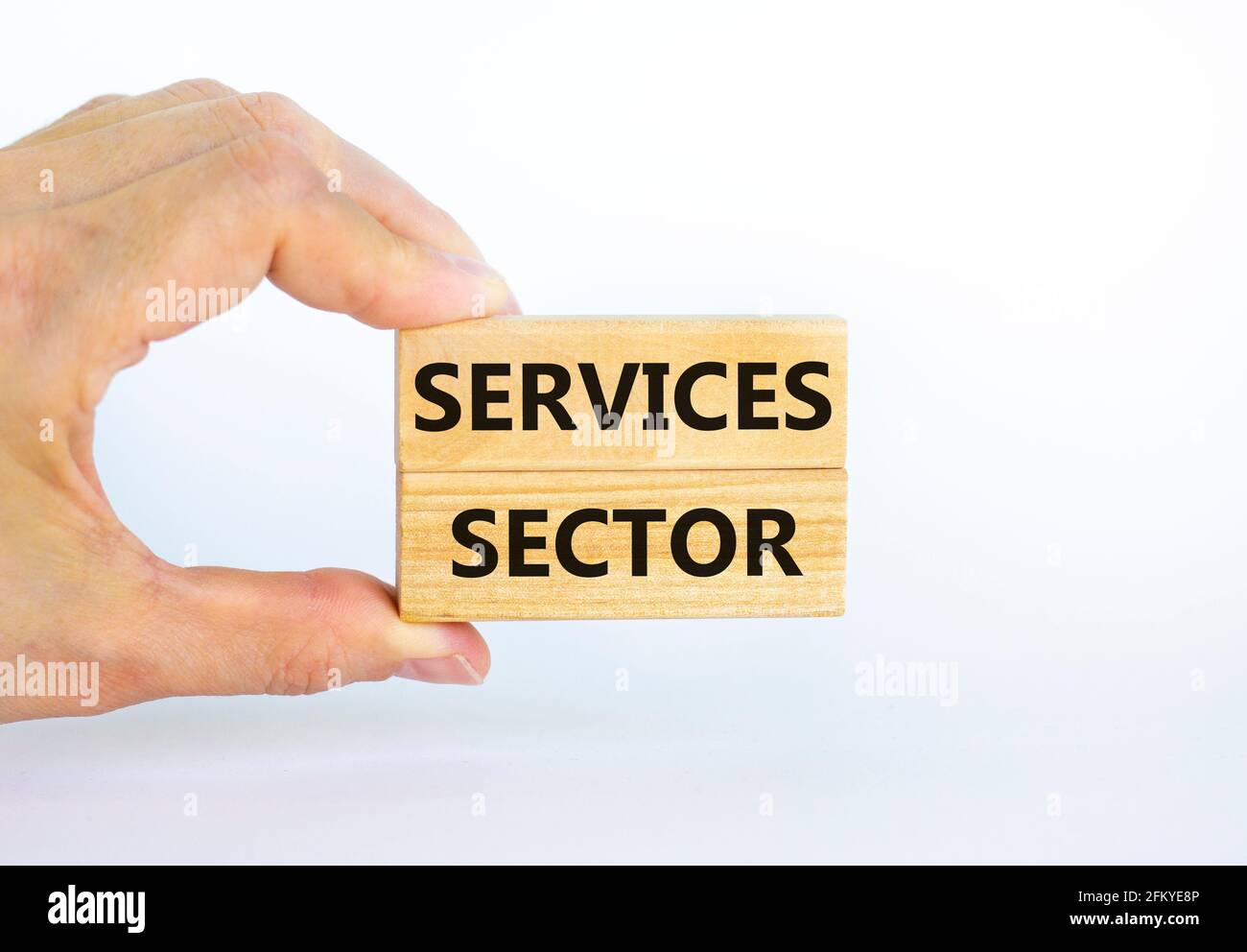 Services sector symbol. Wooden blocks with words 'Services sector' on ...
