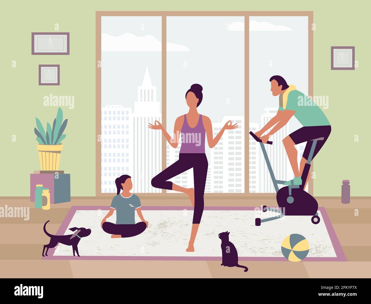 Happy Family Sport Activity Stock Vector Image & Art - Alamy