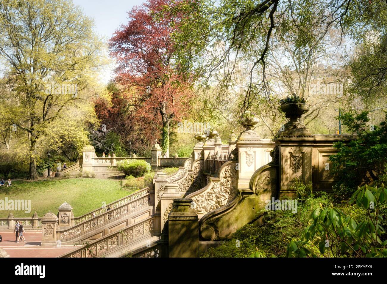 Bethesda Terrace in Central Park is beautiful in springtime, New York ...