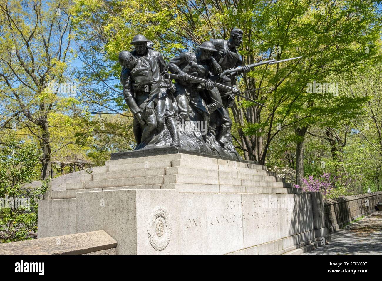 Military WWI Memorial Statue Commemorating the Doughboys of WWI, Central Park, NYC, USA, 2021 ...