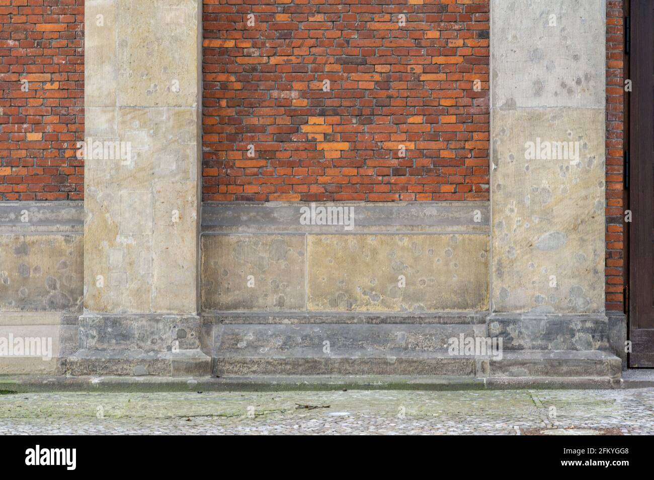 Closeup of an urban red brick wall building Stock Photo - Alamy