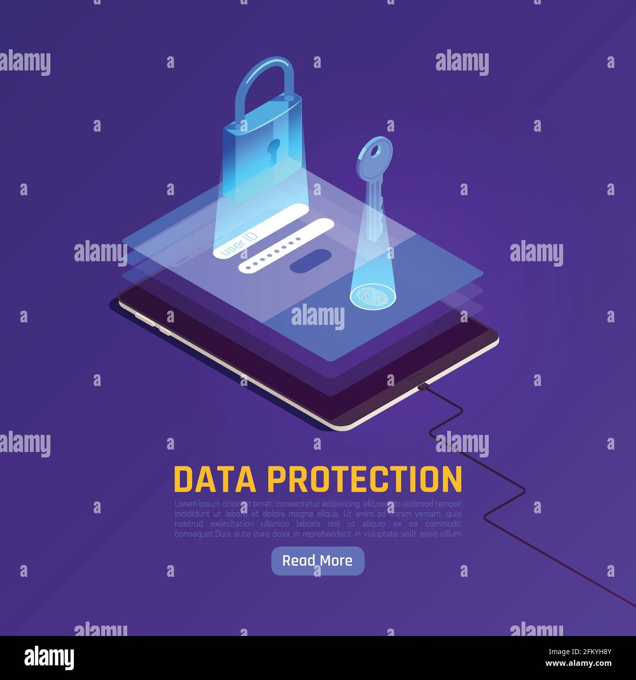 Privacy data protection gdpr isometric background with gadget and stack ...