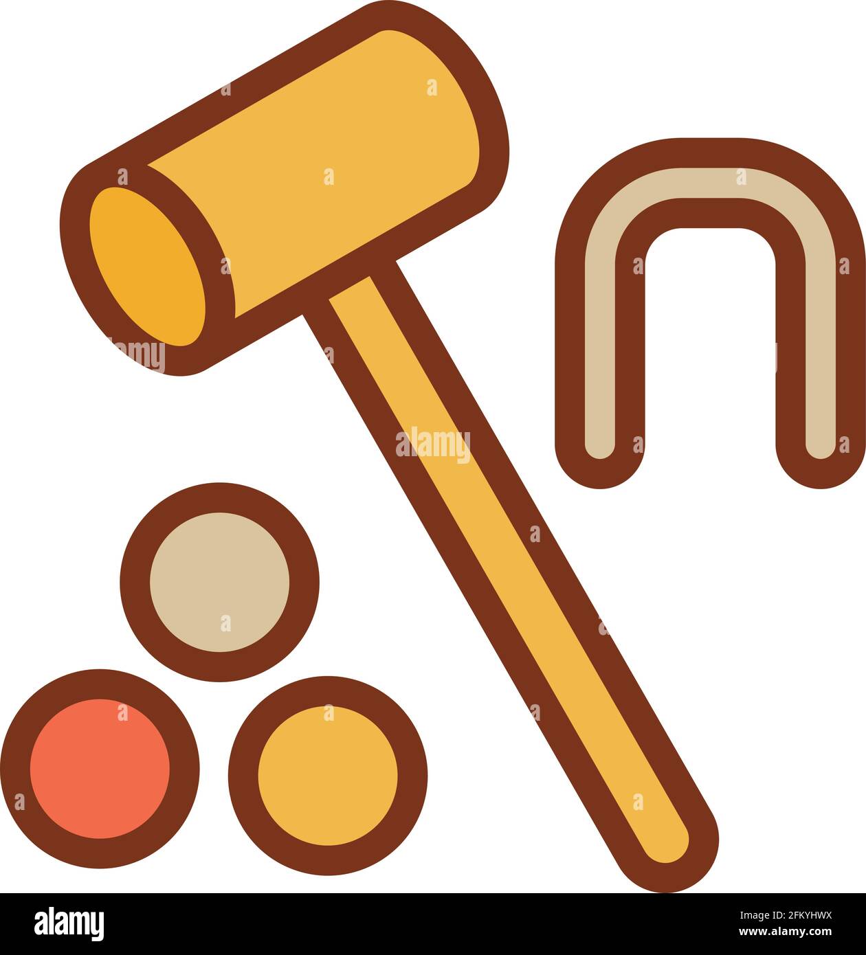 Croquet mallet icon. Outline Croquet mallet vector icon for web design ...
