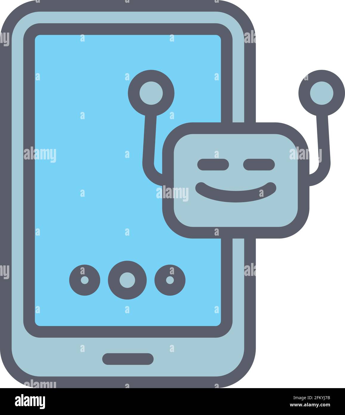 Notification chatbot icon. Outline Notification chatbot vector icon for ...