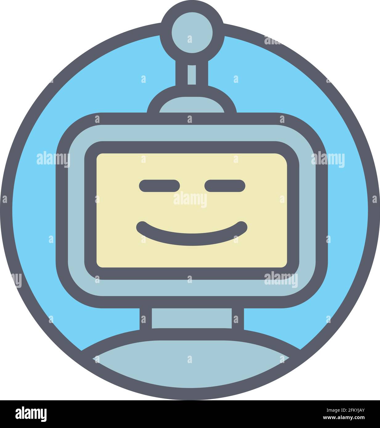 Virtual chatbot icon. Outline Virtual chatbot vector icon for web ...