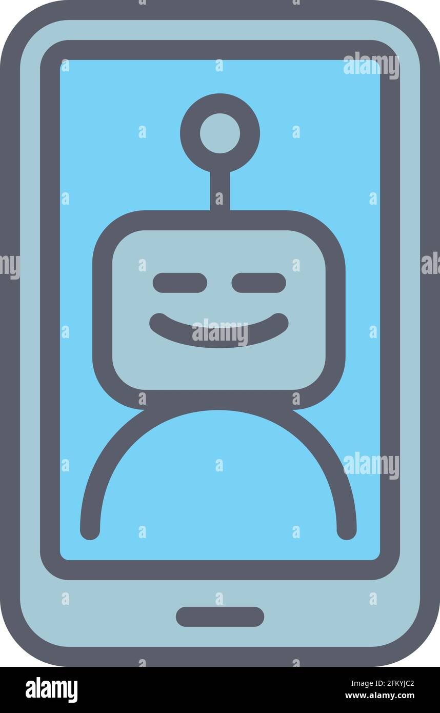 Smiling chatbot icon. Outline Smiling chatbot vector icon for web ...