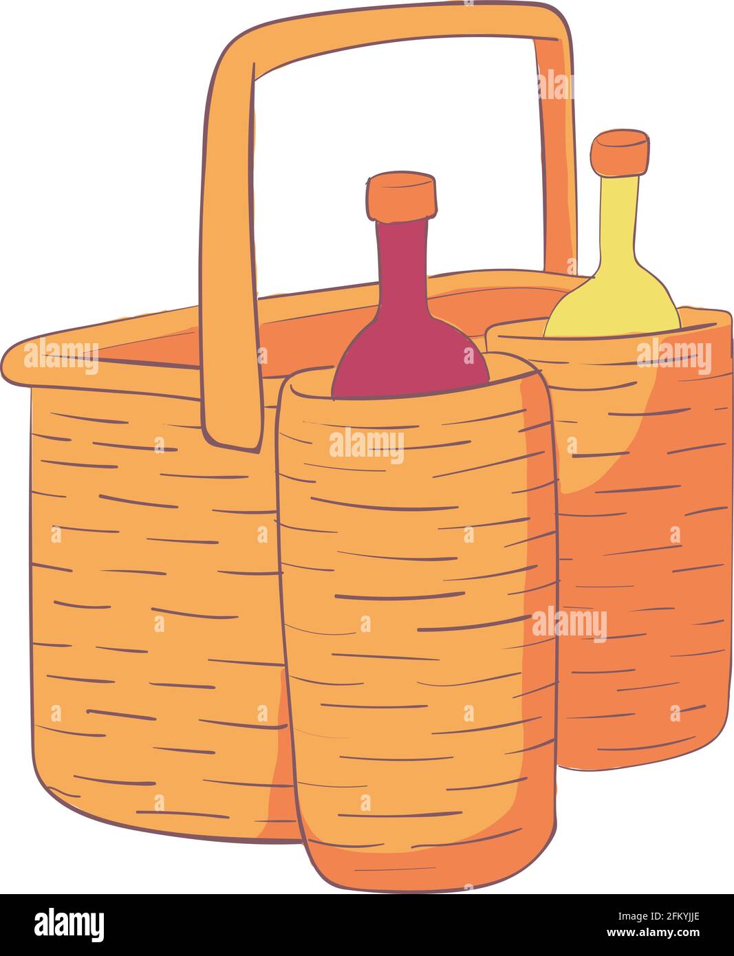 Drink hamper icon. Cartoon and flat of Drink hamper vector icon for web ...