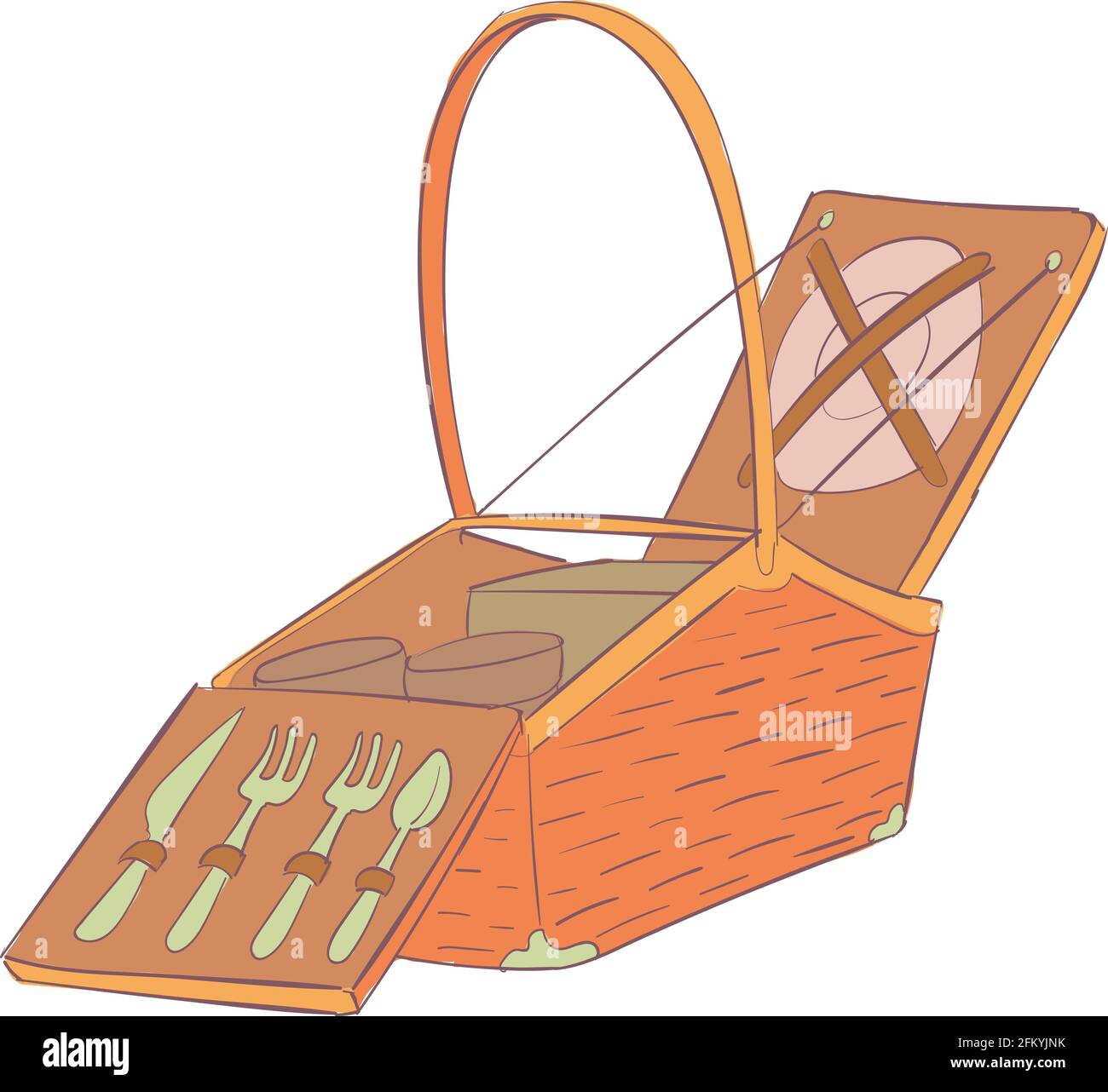 Camping hamper icon. Cartoon and flat of Camping hamper vector icon for ...
