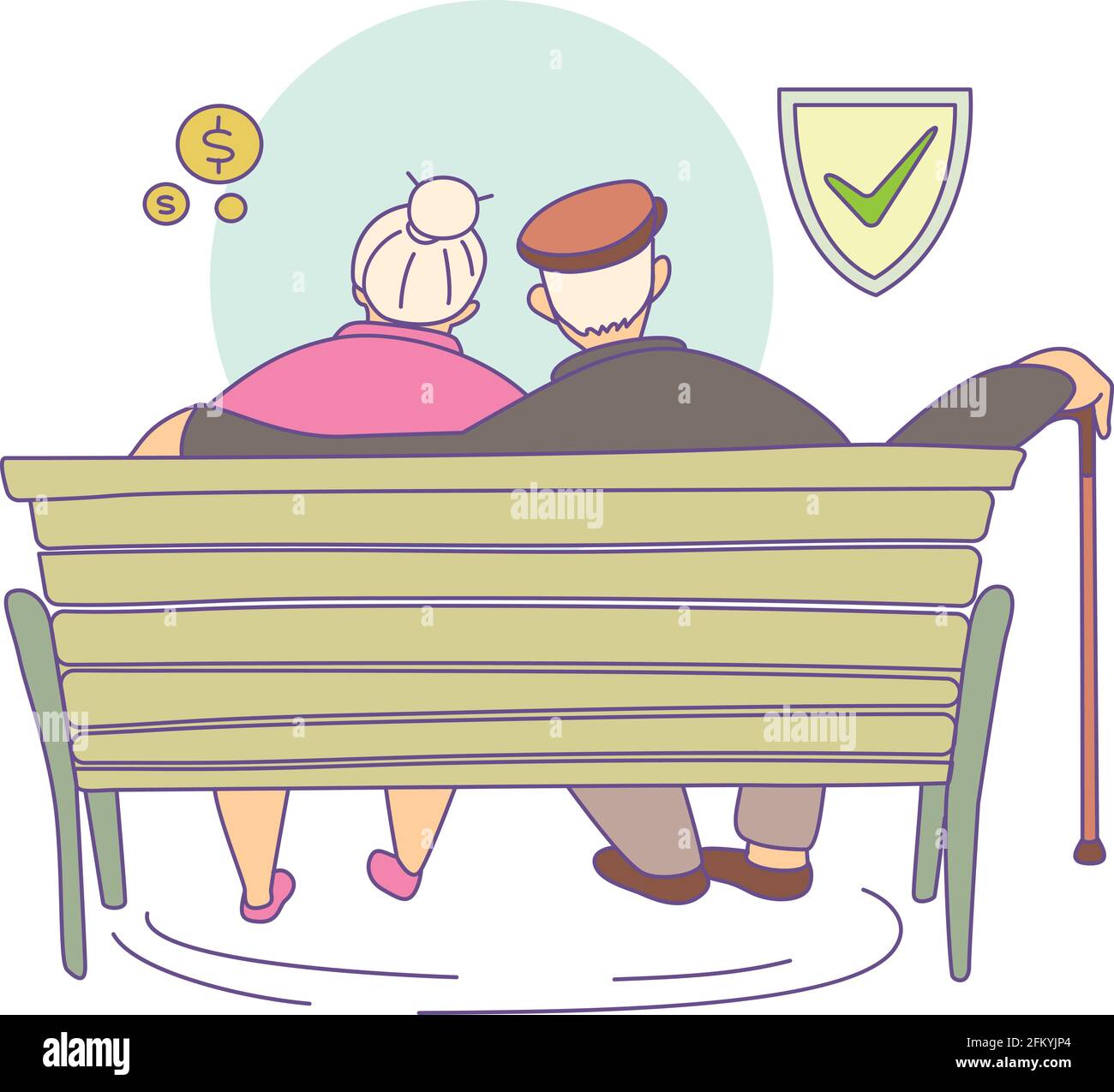 Safe retirement icon. Cartoon and flat of Safe retirement vector icon ...
