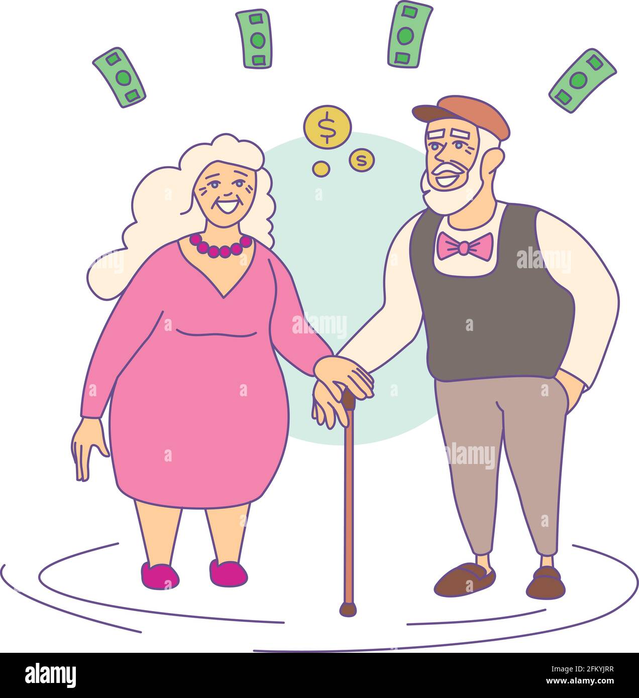 Retirement compensation icon. Cartoon and flat of Retirement ...