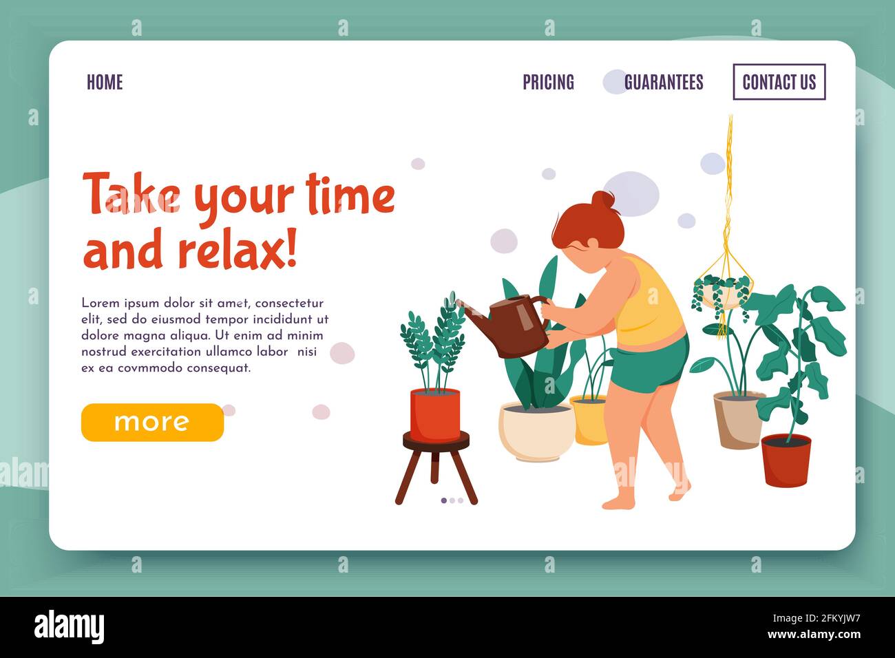 Woman daily routine flat background for website landing page with ...