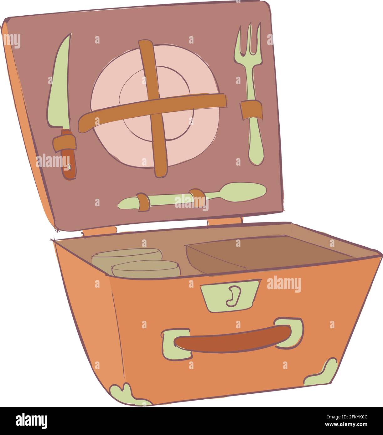 Camping basket icon. Cartoon and flat of Camping basket vector icon for ...