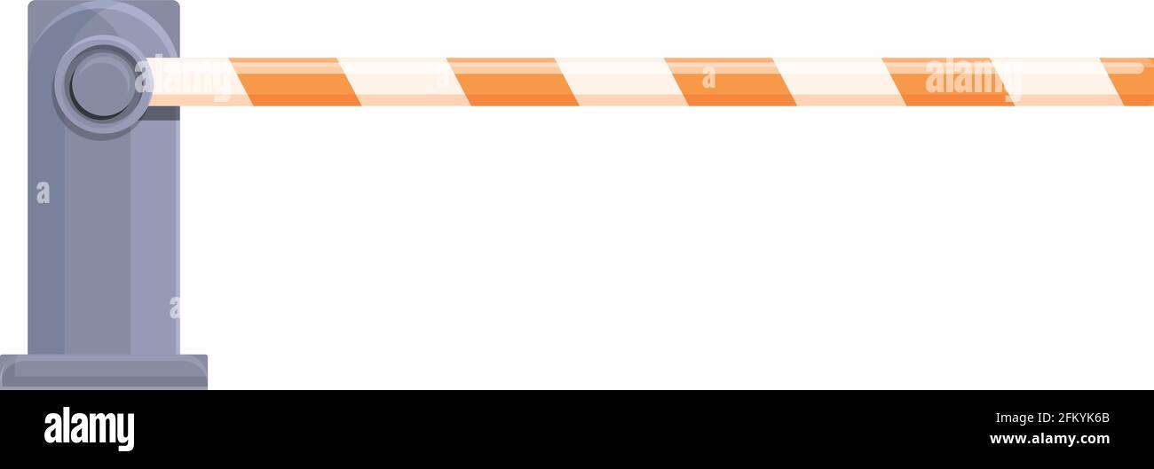 Automatic gate barrier icon. Cartoon and flat of Automatic gate barrier ...