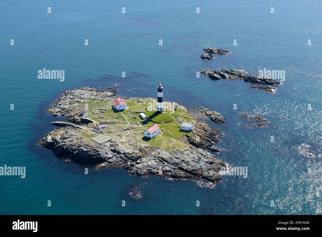 Aerial photo of Race Rocks Light, Vancouver Island, British Columbia ...