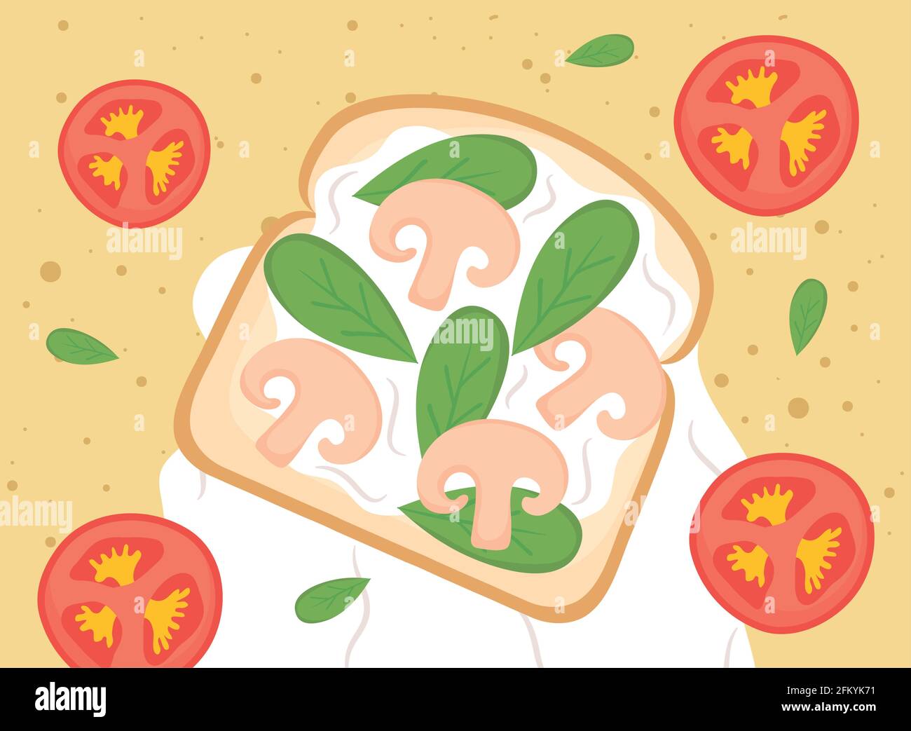 Breakfast toast with mushrooms design Stock Vector Image & Art - Alamy