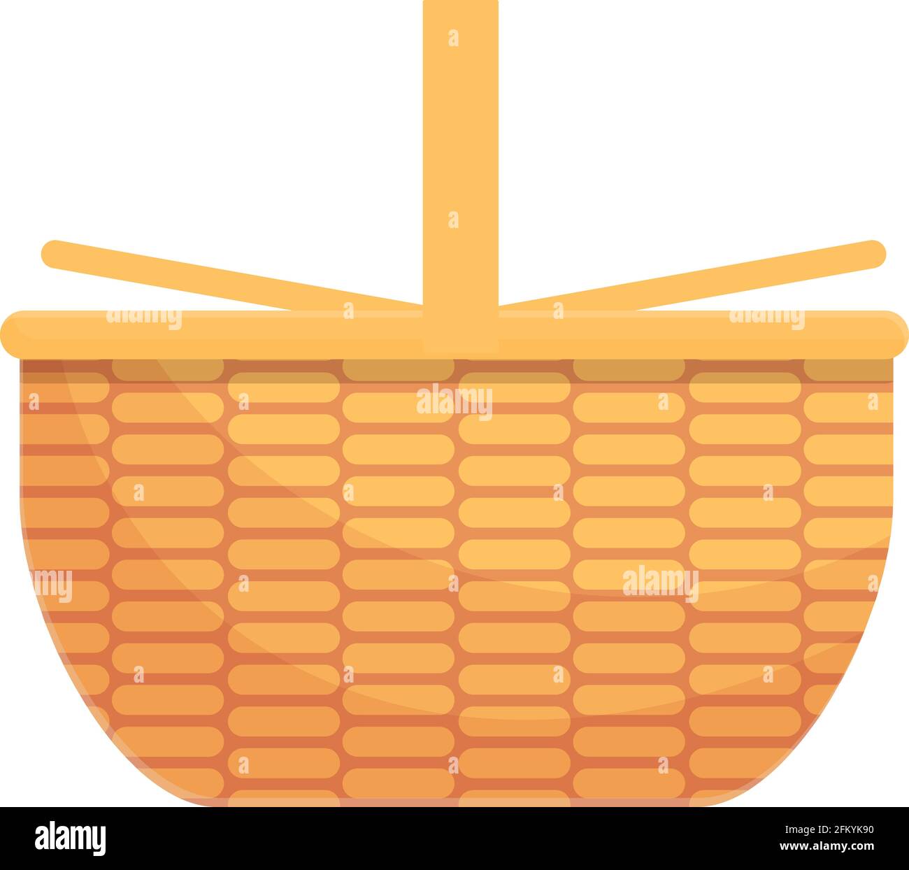 Wicker basket icon. Cartoon and flat of Wicker basket vector icon for ...