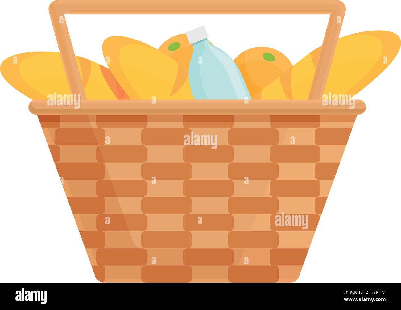 Bakery basket icon. Cartoon and flat of Bakery basket vector icon for ...