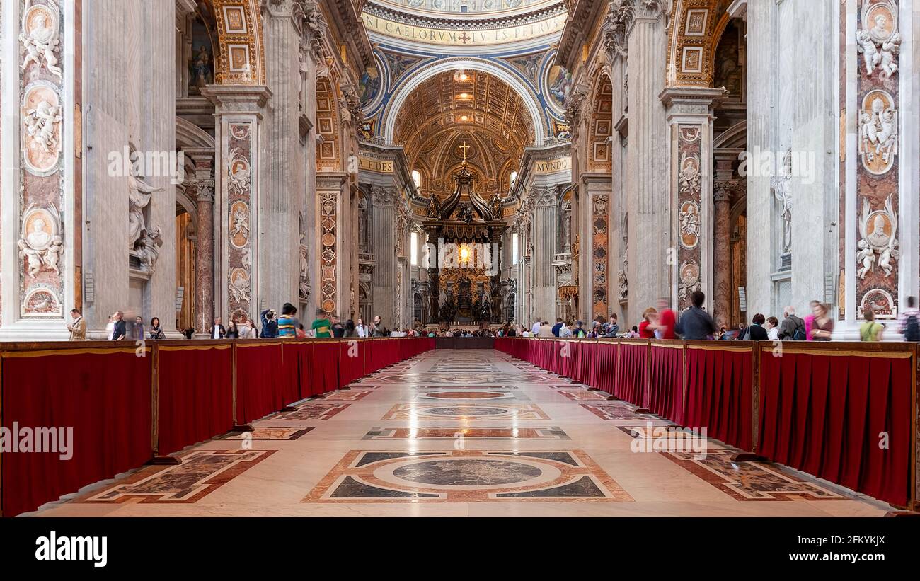 Interior of St Peter's Basilica in Rome Stock Photo - Alamy