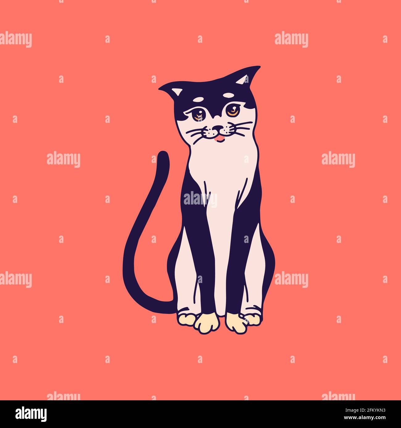 Cat etching vintage Stock Vector Images - Alamy