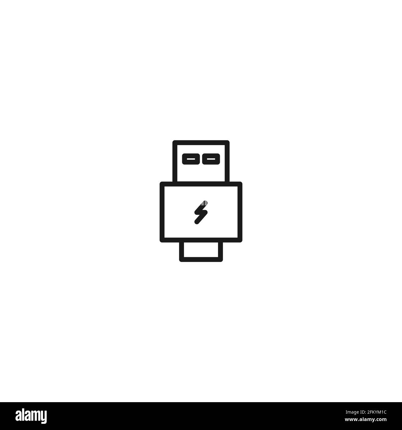 Usb charger icon outline Black and White Stock Photos & Images - Alamy
