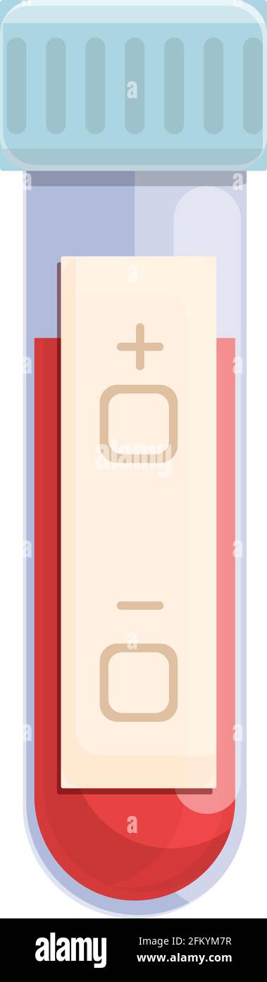 Blood exam tube icon. Cartoon and flat of Blood exam tube vector icon ...