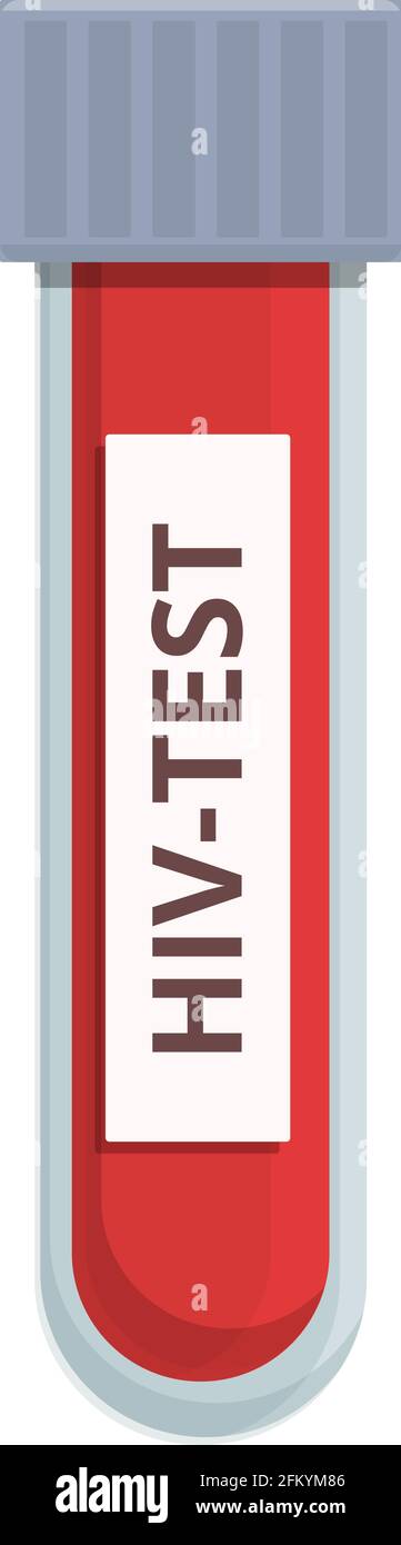 Hiv test tube icon. Cartoon and flat of Hiv test tube vector icon for ...