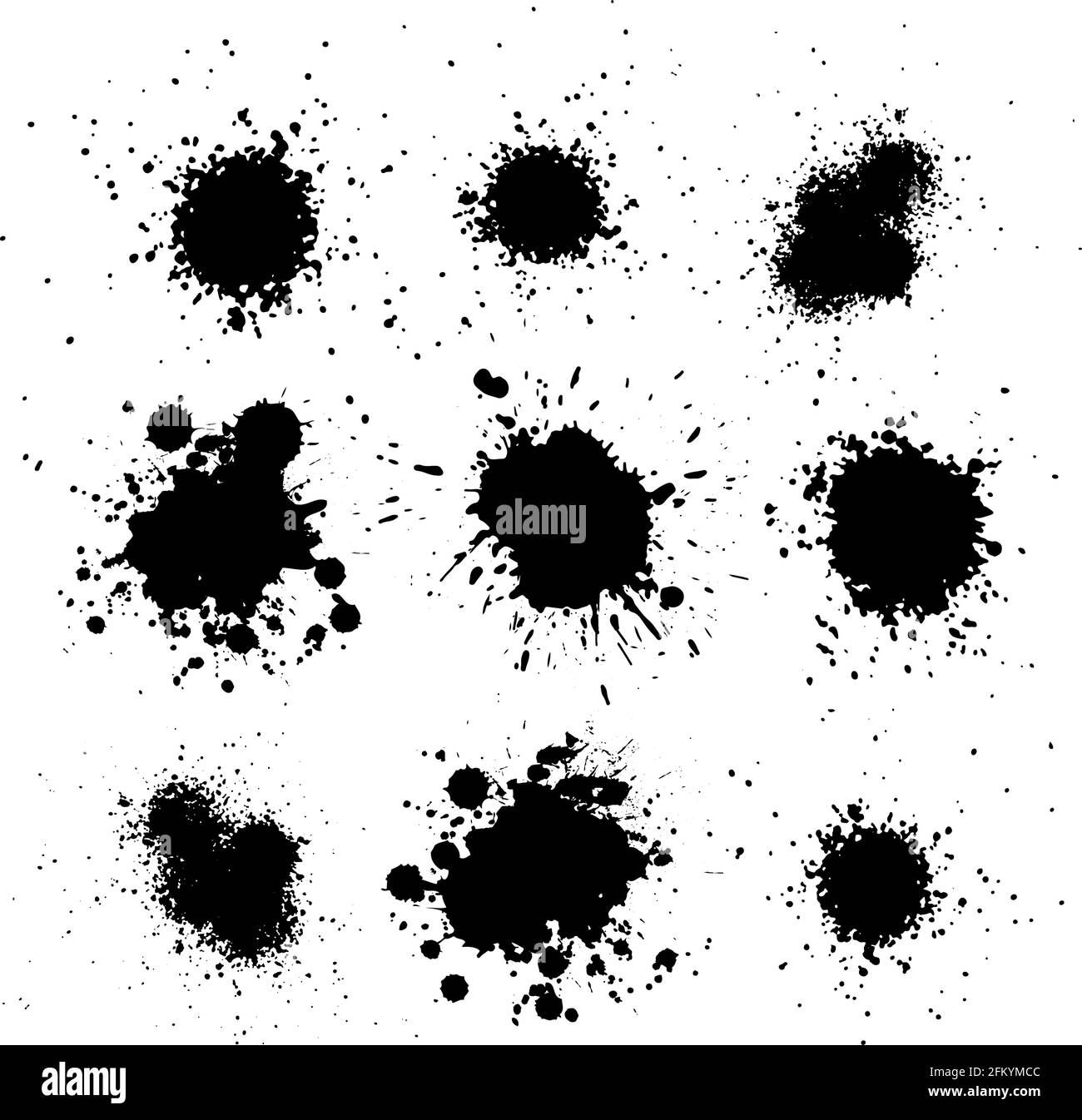 Ink blot yellow splatter background Black and White Stock Photos ...