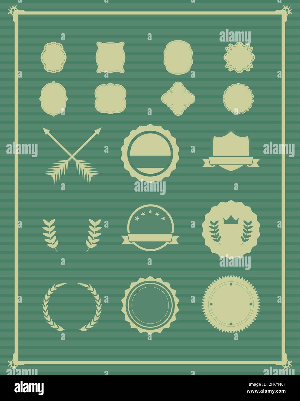 Emblem and green labels templates set Stock Vector Image & Art - Alamy
