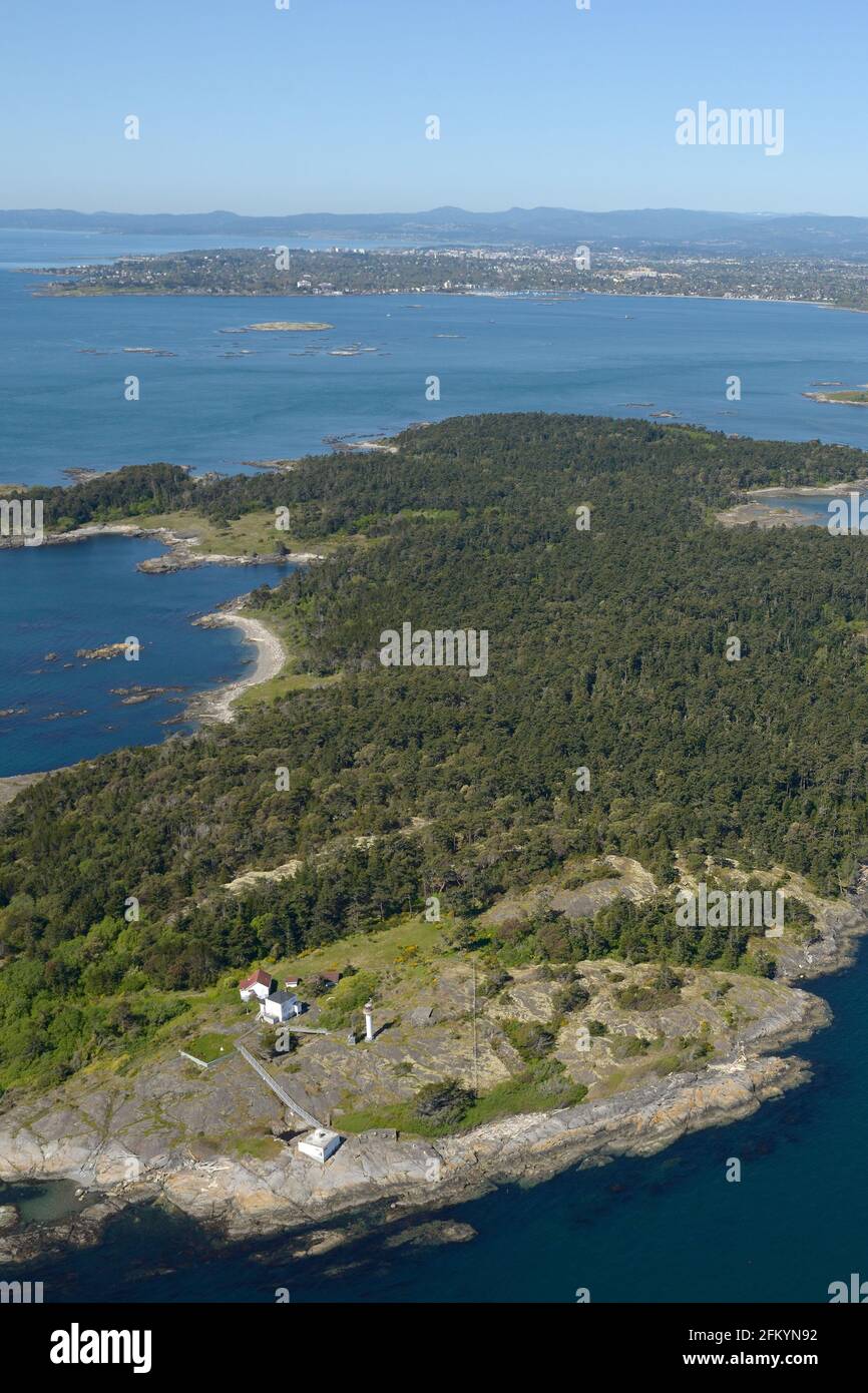 Aerial photograph of Discovery Island Marine Provincial Park, Vancouver ...