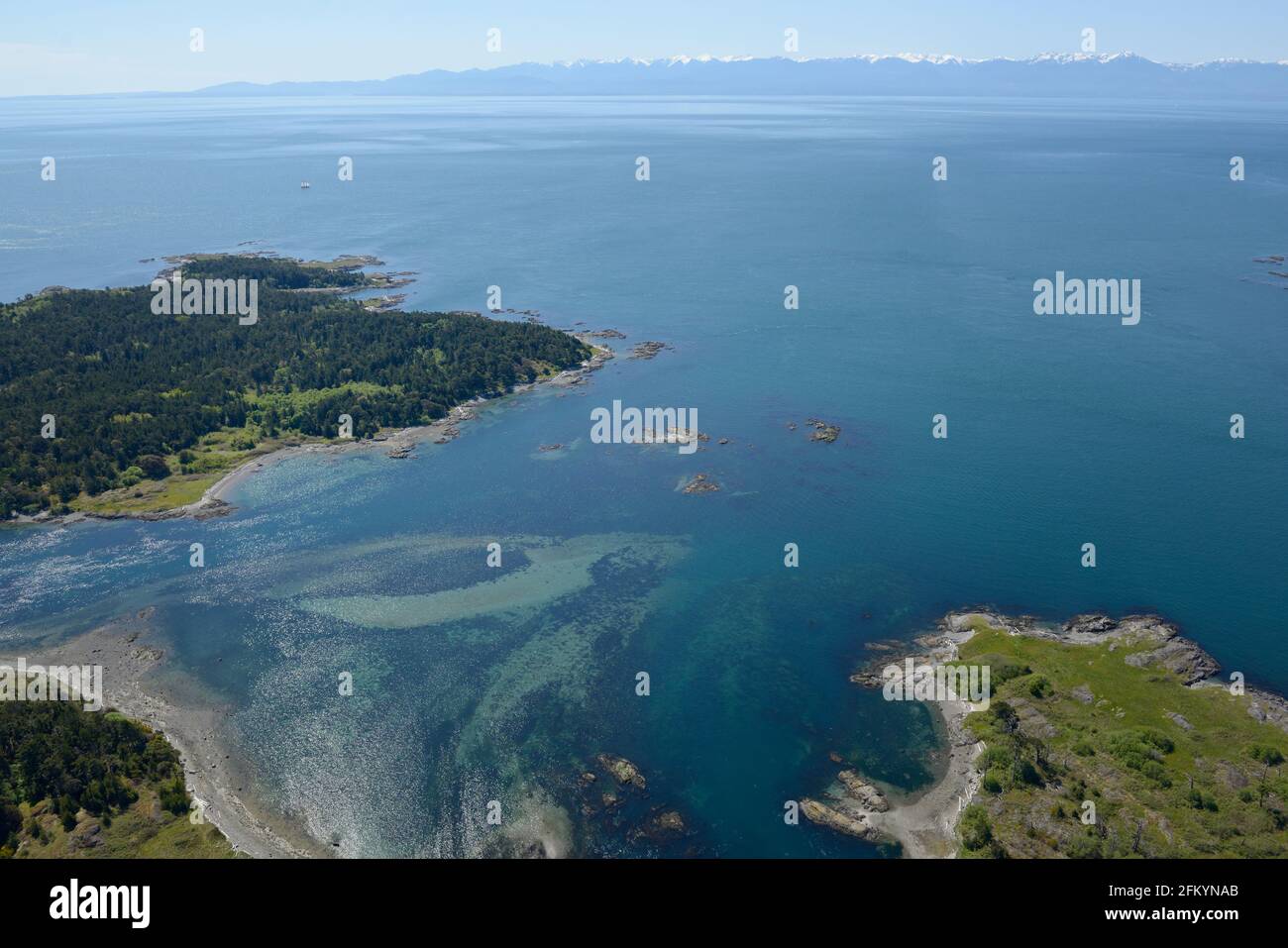 Aerial photograph of Discovery Island Marine Provincial Park, Vancouver ...