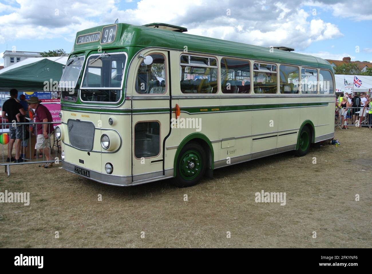 A 1962 Bristol (BLMC) bus parked on display at the English Riviera ...
