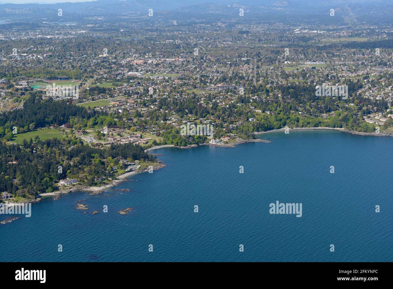 Aerial photograph of Saanich, Victoria, Vancouver Island, British ...