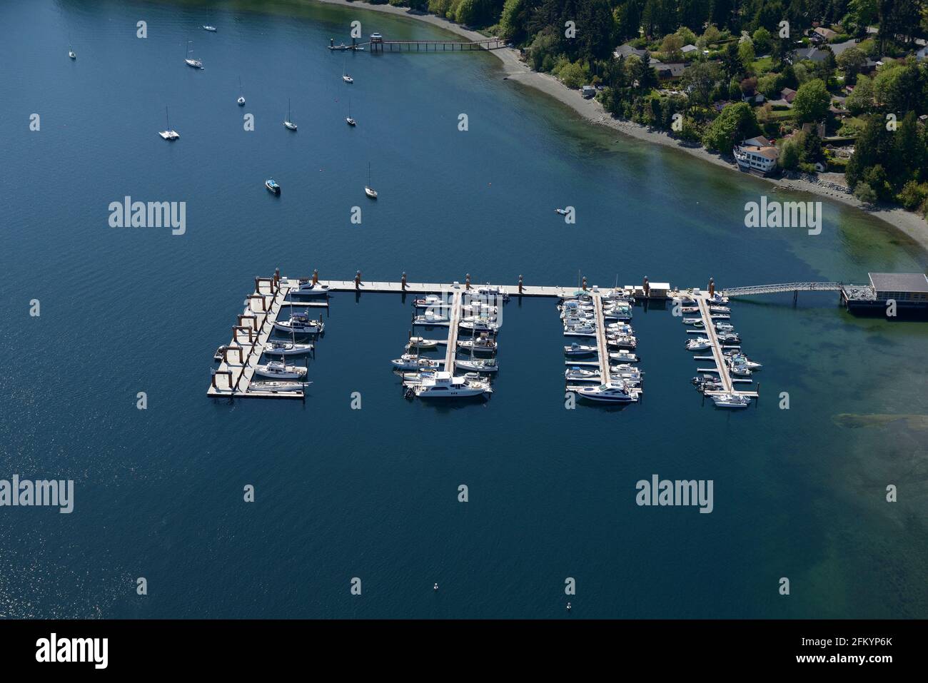 Mill Bay Marina, Aerial Photo, Vancouver Island, British Columbia Stock ...