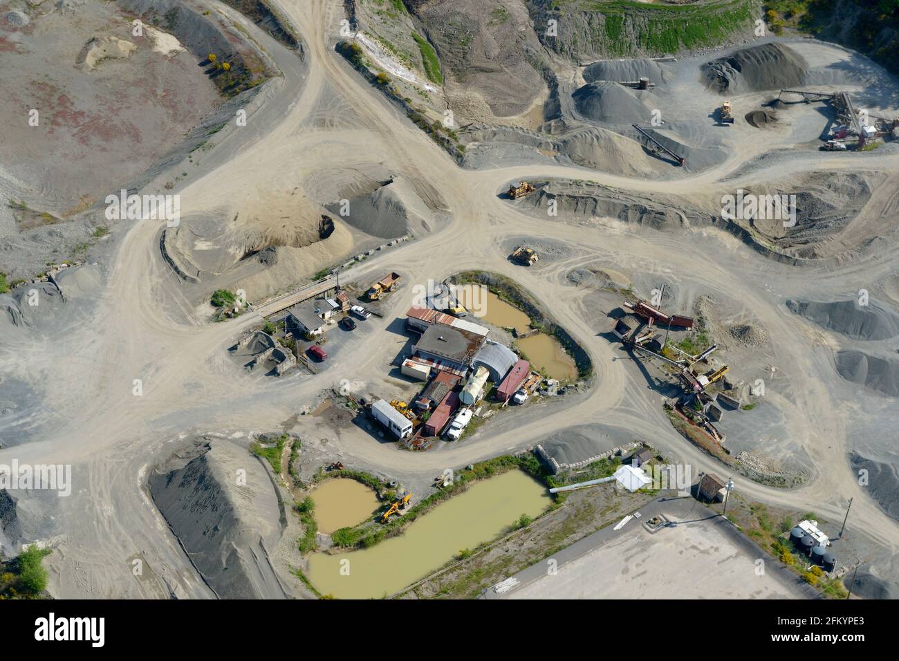 Aerial photo of Evans Redi-Mix gravel pit, Duncan, Vancouver Island ...