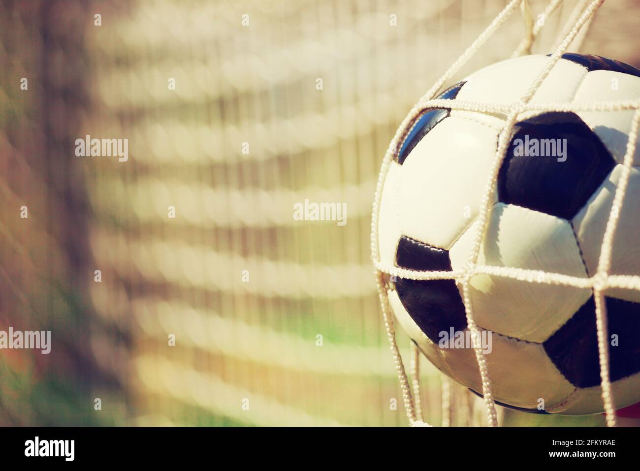 Traditional soccer game with a leather ball Stock Photo - Alamy
