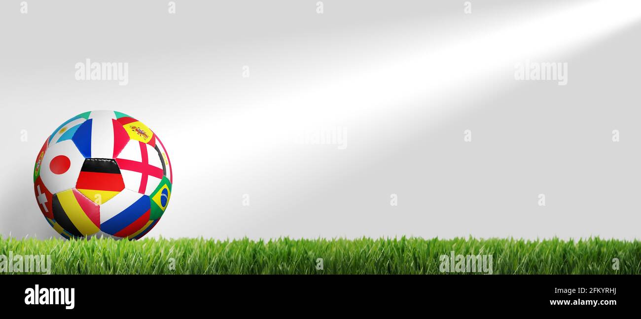 Traditional soccer game with a leather ball Stock Photo - Alamy