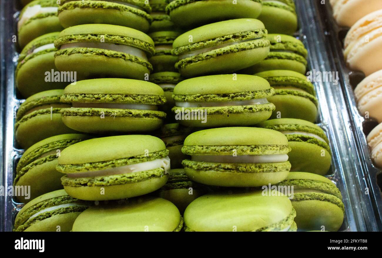 French macaroni macaroni cookies. Still life of confectionery Stock ...