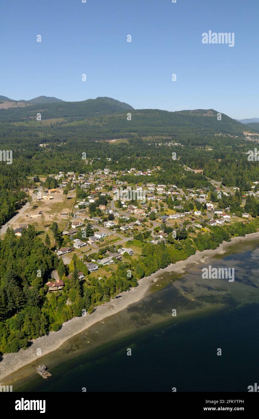 Aerial photograph of the town of Saltair, Vancouver Island, British ...