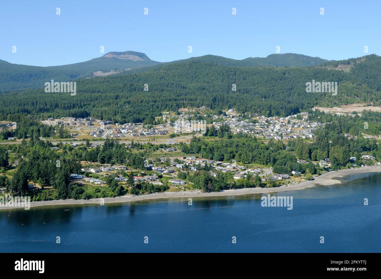 Aerial photograph of Saltair with Mount Hall in the background ...