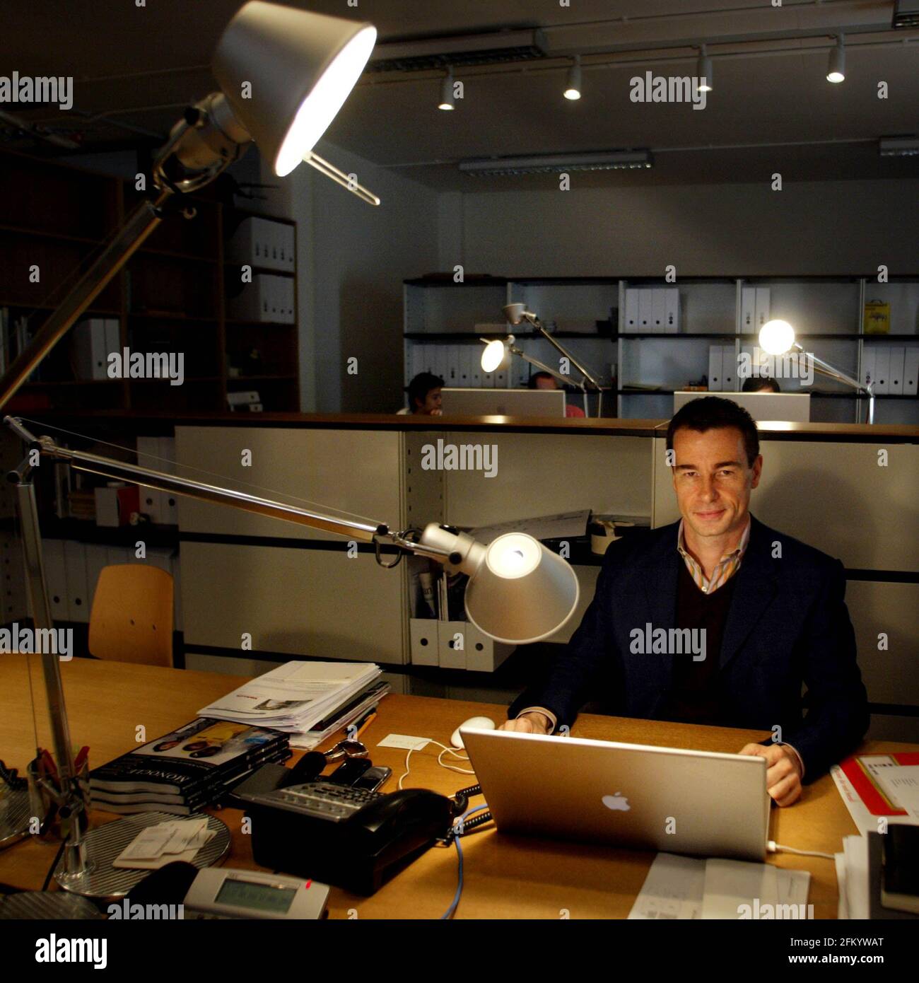 Andrew Tuck editor of MONOCLE magazine in his office in London pic ...