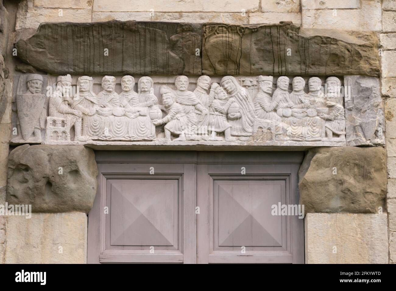 An old bas-relief above the door. Beautiful bas-relief above the ...